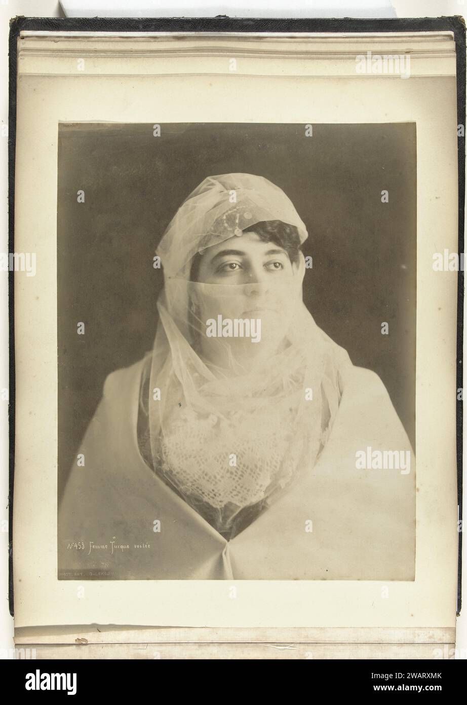 Portrait of an unknown veiled Turkish woman, 1870 - 1900 photograph This photo is part of an ...