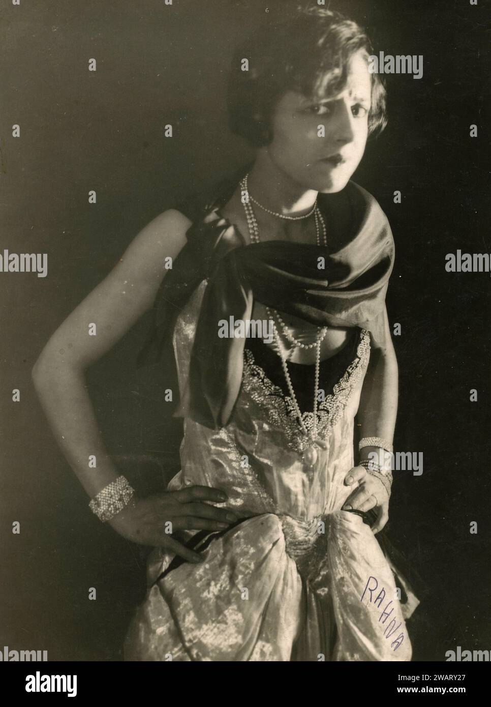 Danish actress wearing a fancy dress in a movie scene, Denmark 1920s ...