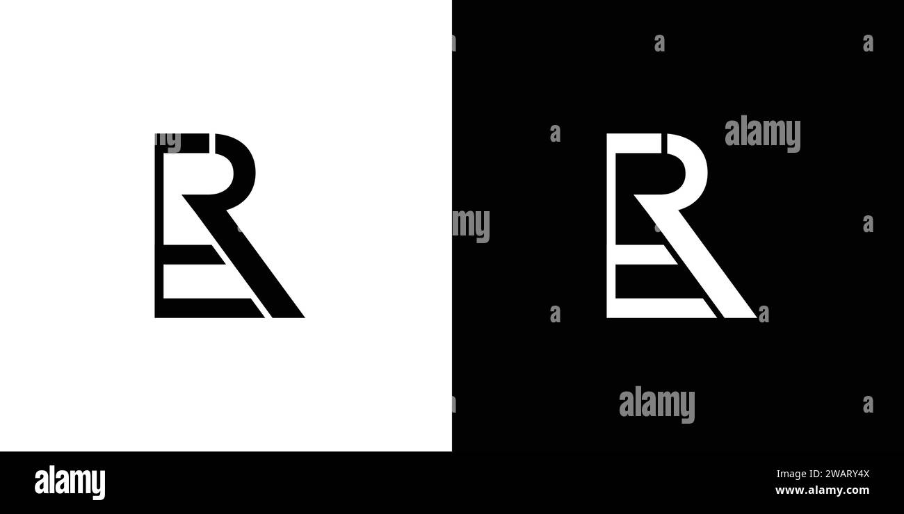 modern and Unique letter ER initials logo design Stock Vector Image ...