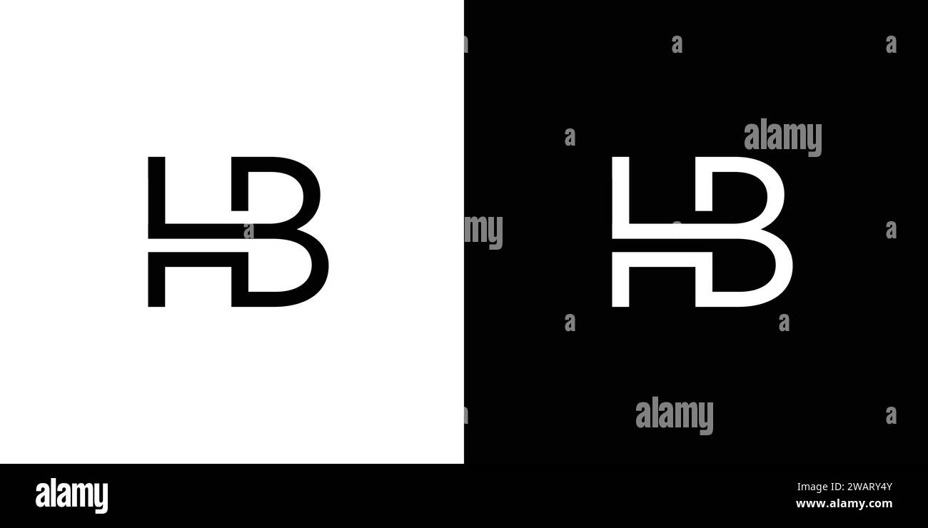 modern and Unique letter HB initials logo design Stock Vector Image ...