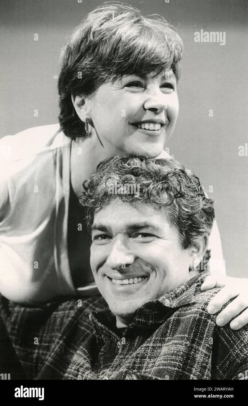 Italian actors Ottavia Piccolo and Gioele Dix, Italy 1990s Stock Photo ...