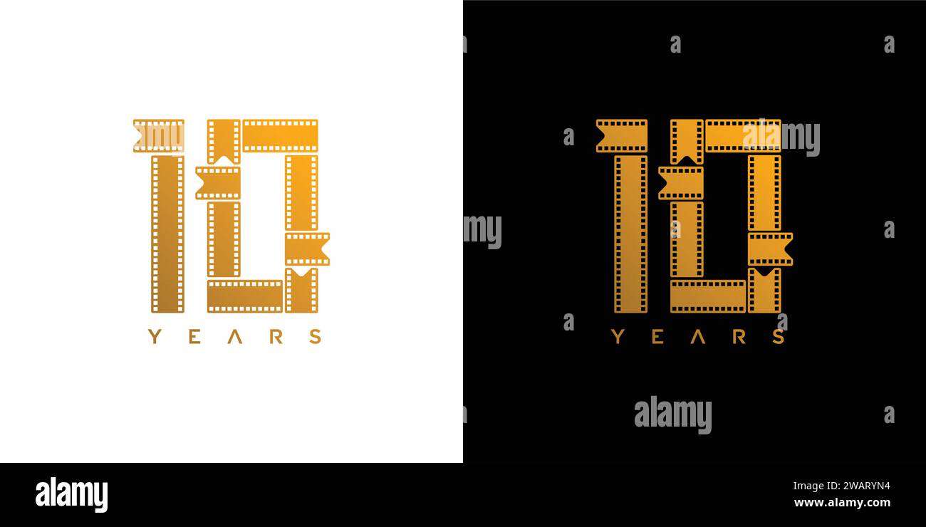 Unique and modern logo design for the 10th anniversary of cinema Stock ...