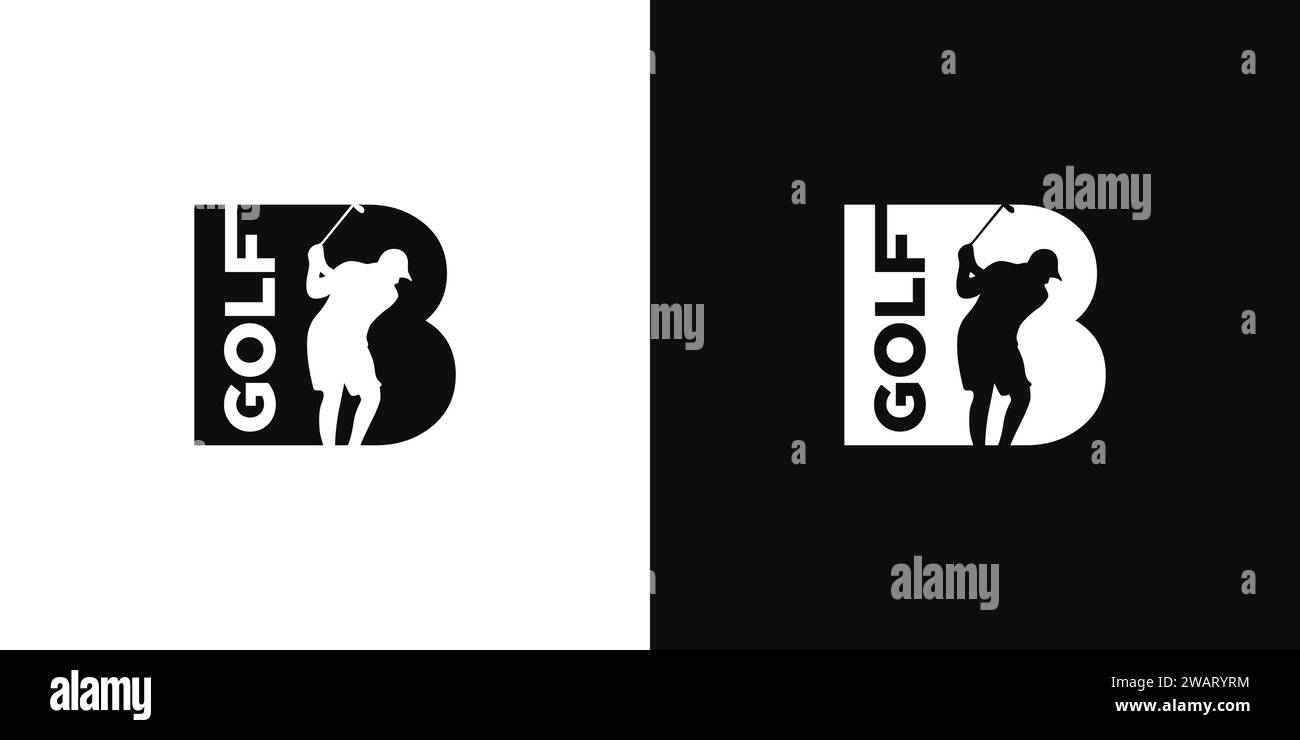 Unique and modern initial B golf logo design Stock Vector Image & Art ...
