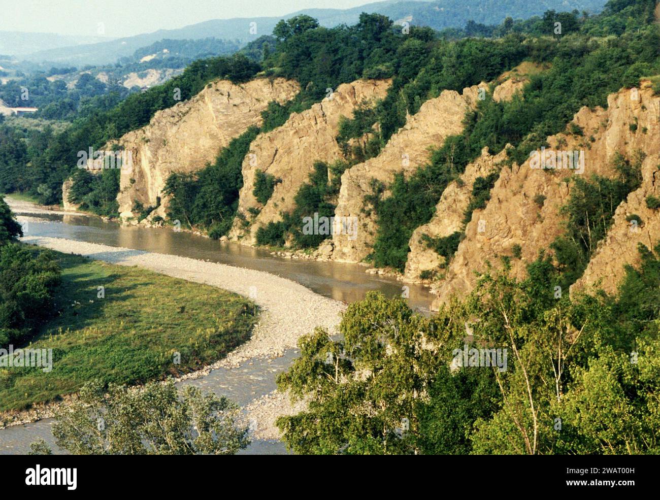 Vrancea County, Romania, approx. 2001. View of Putna River and its ...