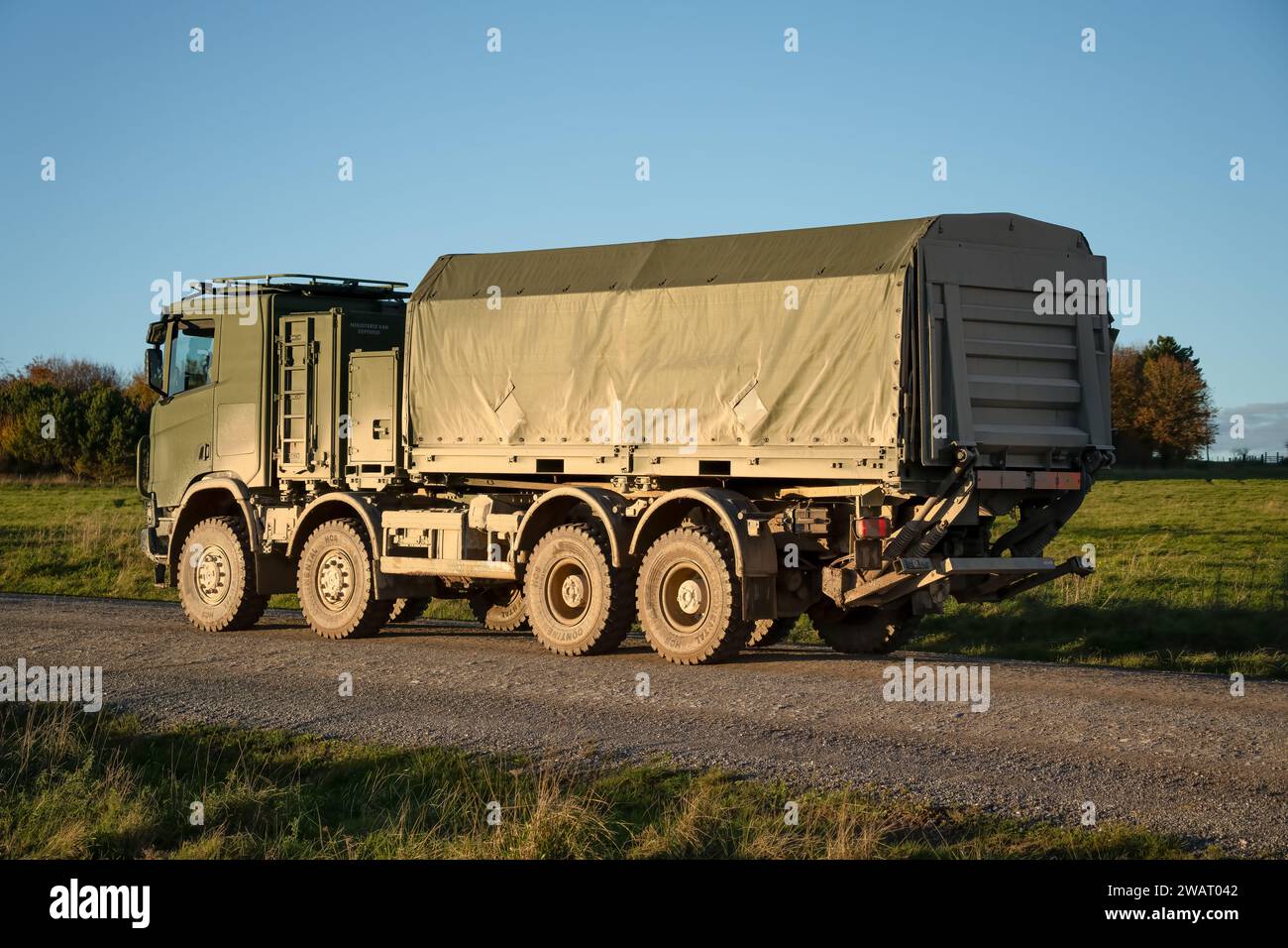 a Dutch (Netherlands) army Scania utility 8x8 truck in action on a ...