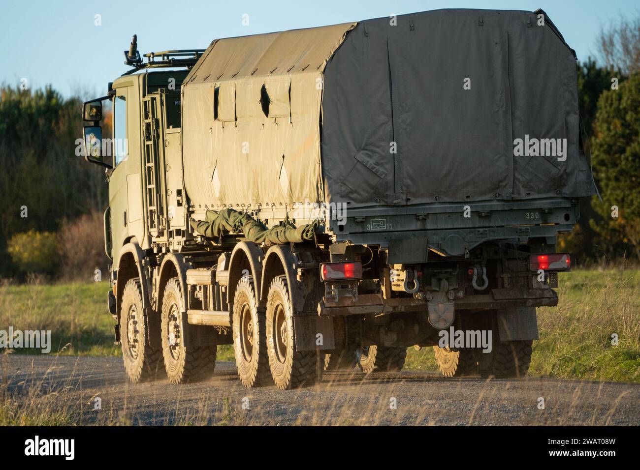 a Dutch (Netherlands) army Scania utility 8x8 truck in action on a ...