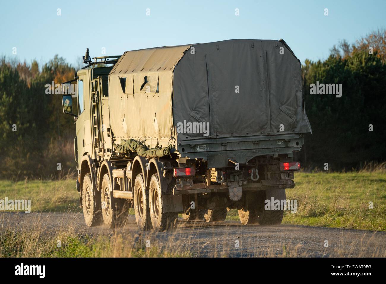 a Dutch (Netherlands) army Scania utility 8x8 truck in action on a ...