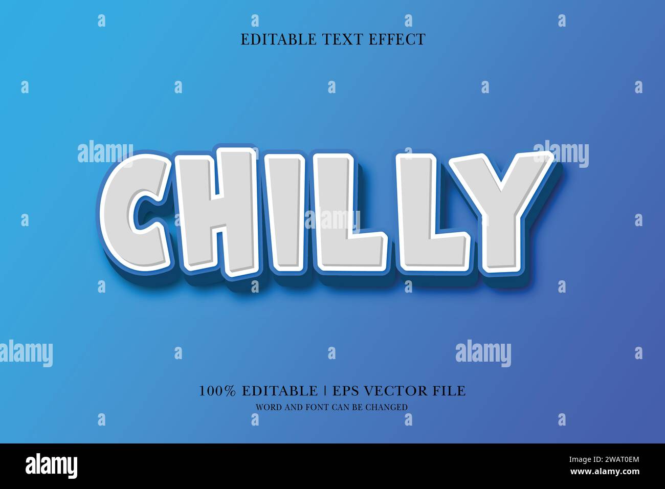 Chilly Editable text Effect with 3d vector design Stock Vector Image ...