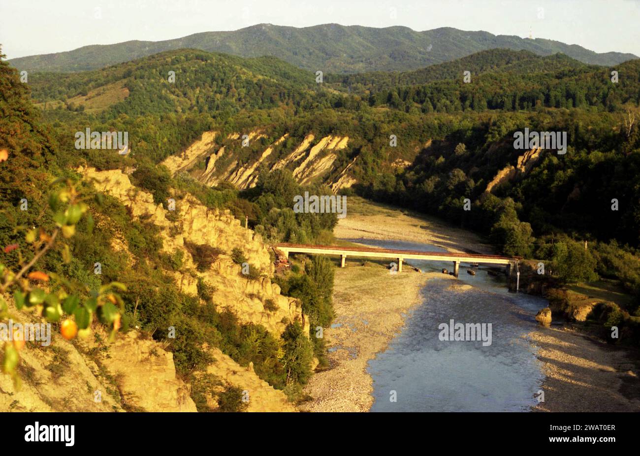 Vrancea County, Romania, approx. 2000. View of the valley of Putna ...
