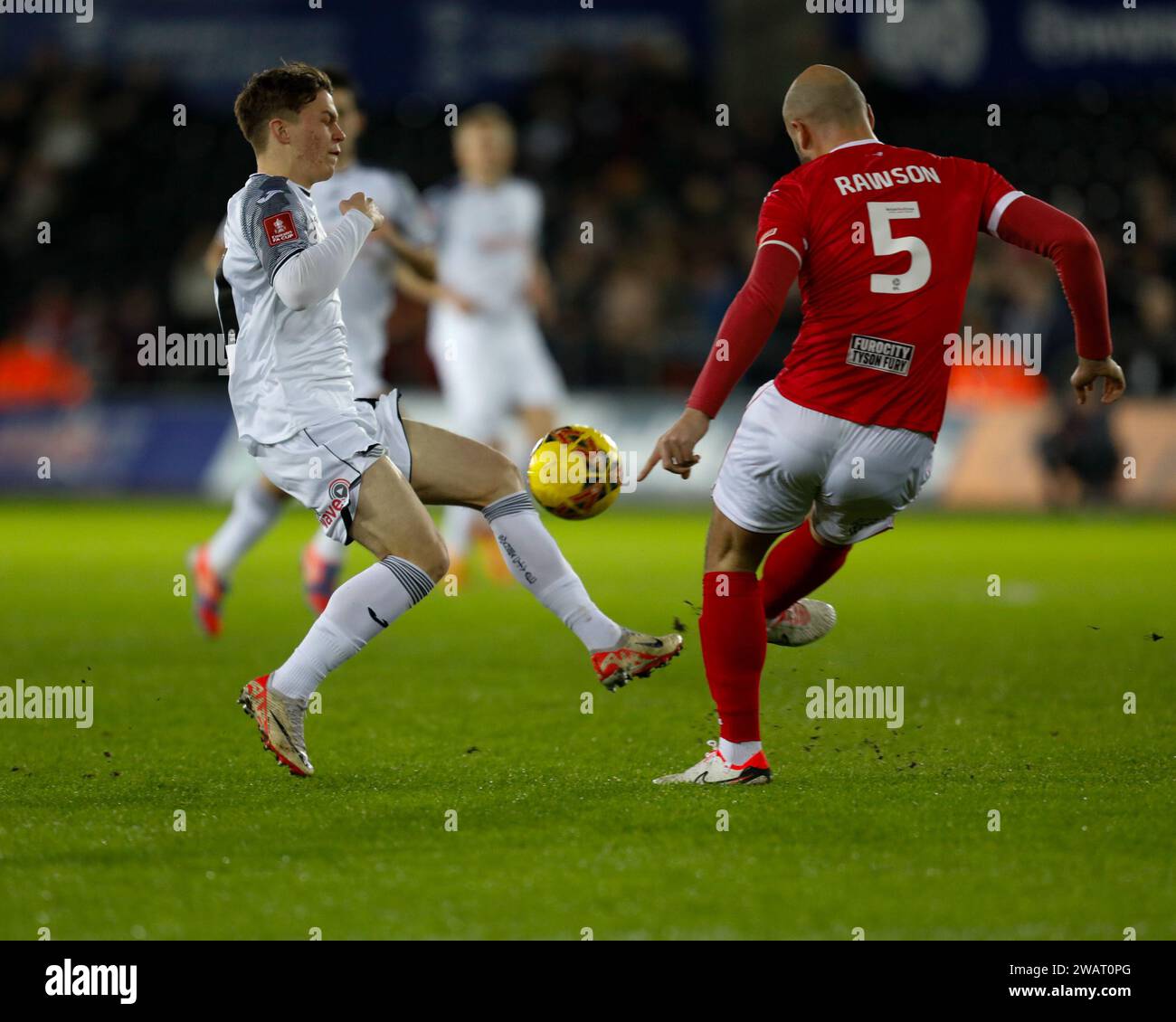 Swansea, UK. 06th Jan, 2024. Sam Parker of Swansea City and Farrend ...