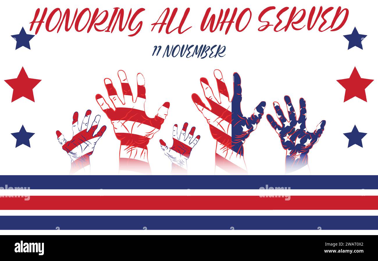 Happy Veterans Day. American flag. November 11 Poster, Banner, Greeting ...