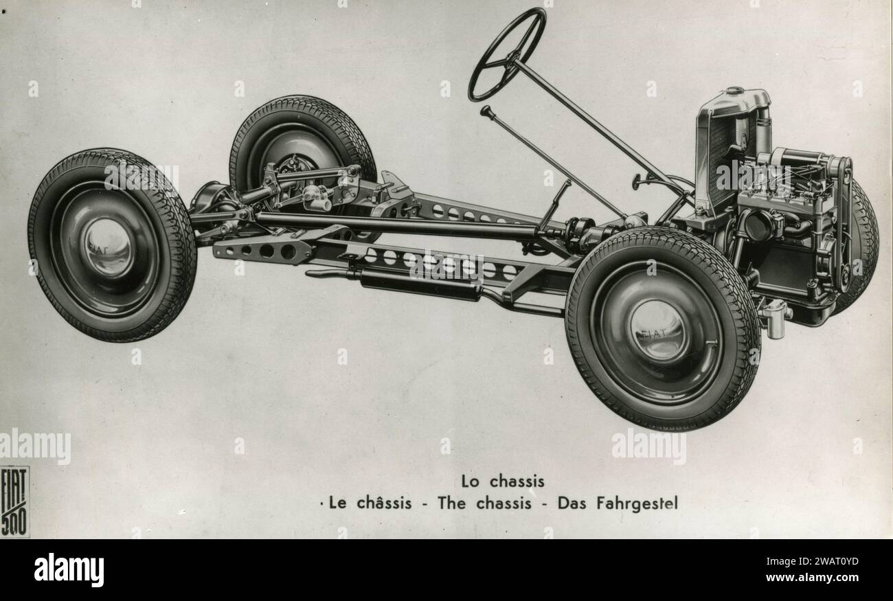 Car chassis of FIAT 500 car, Italy 1957 Stock Photo - Alamy