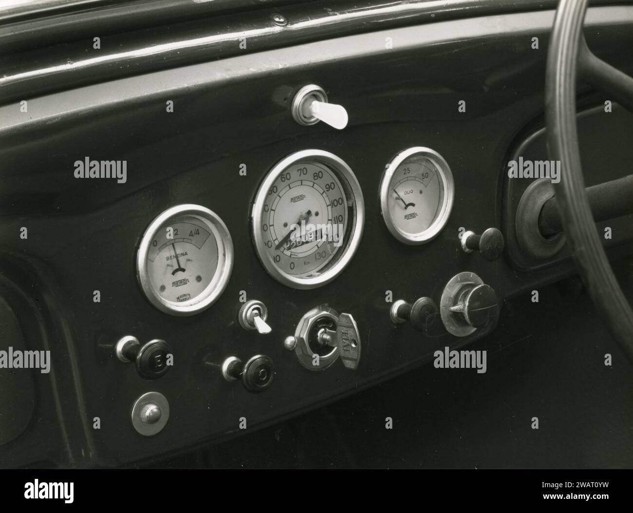 View of the dashboard of FIAT 508 C Balilla car, Italy 1930s Stock ...