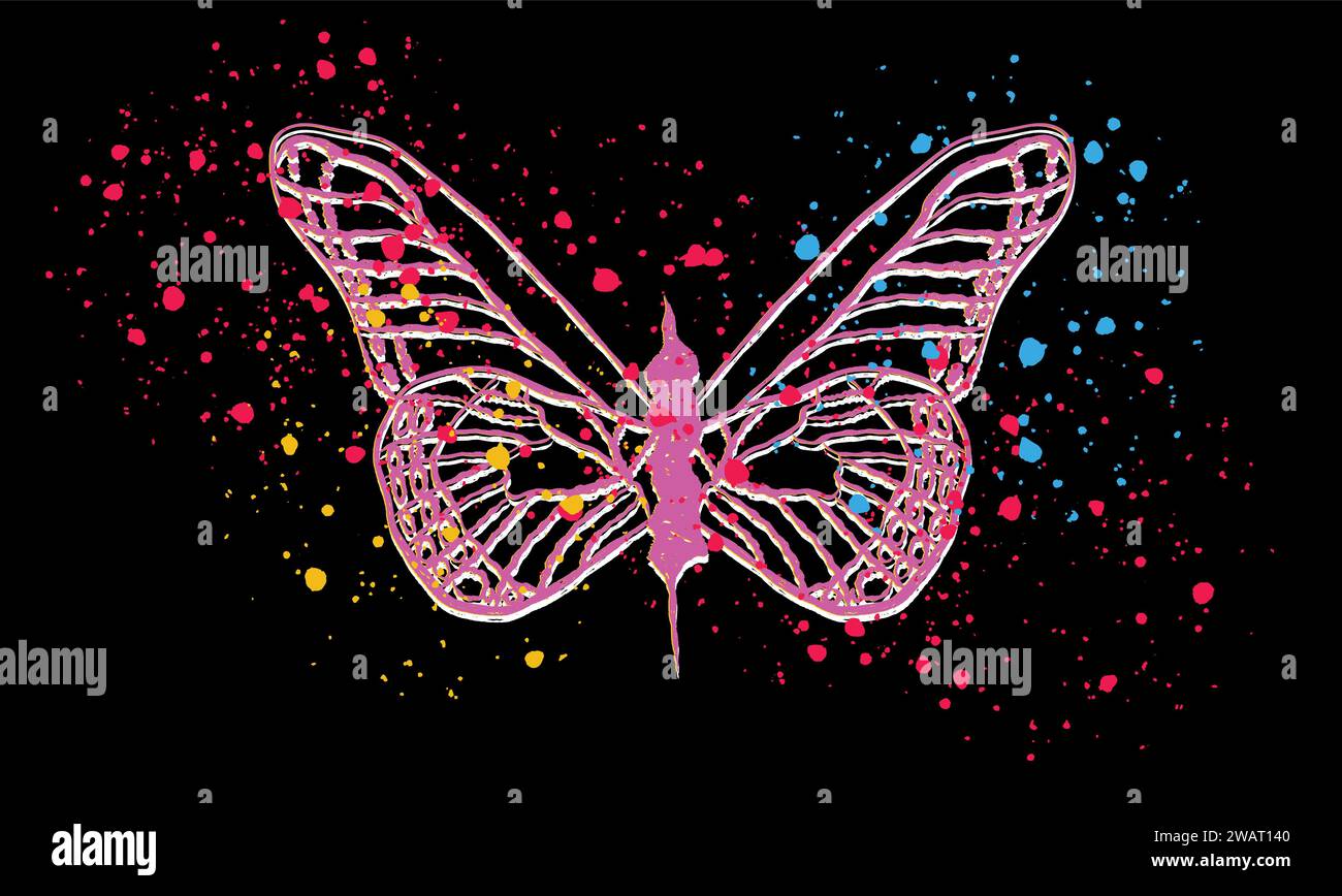 butterfly with paint splash Stock Vector Image & Art - Alamy