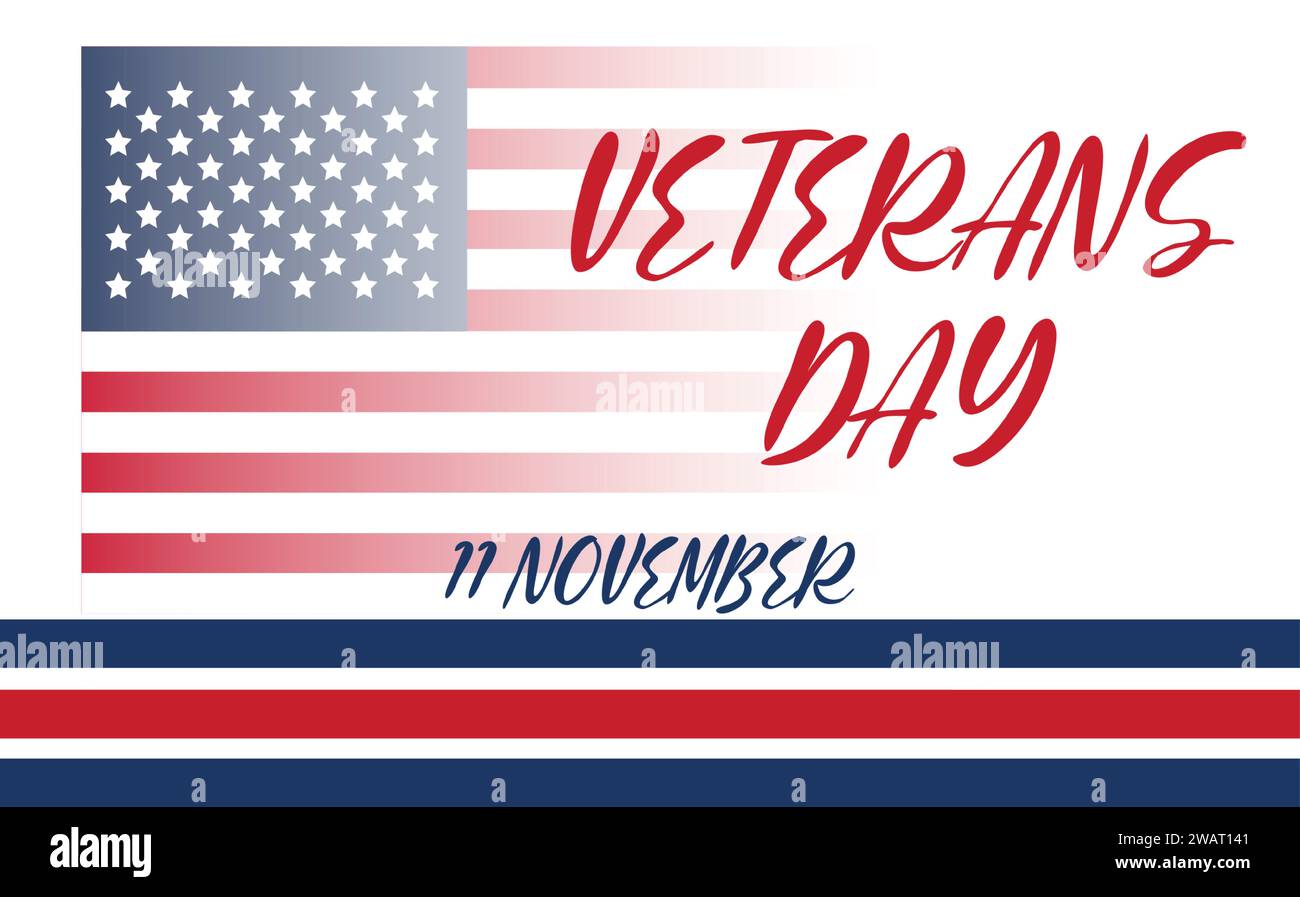 Happy Veterans Day. American flag. November 11 Poster, Banner, Greeting Card, Flyer Template ...
