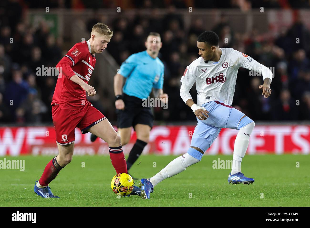 Middlesbrough, UK. 06th Jan, 2024. Josh Coburn of Middlesbrough goes ...