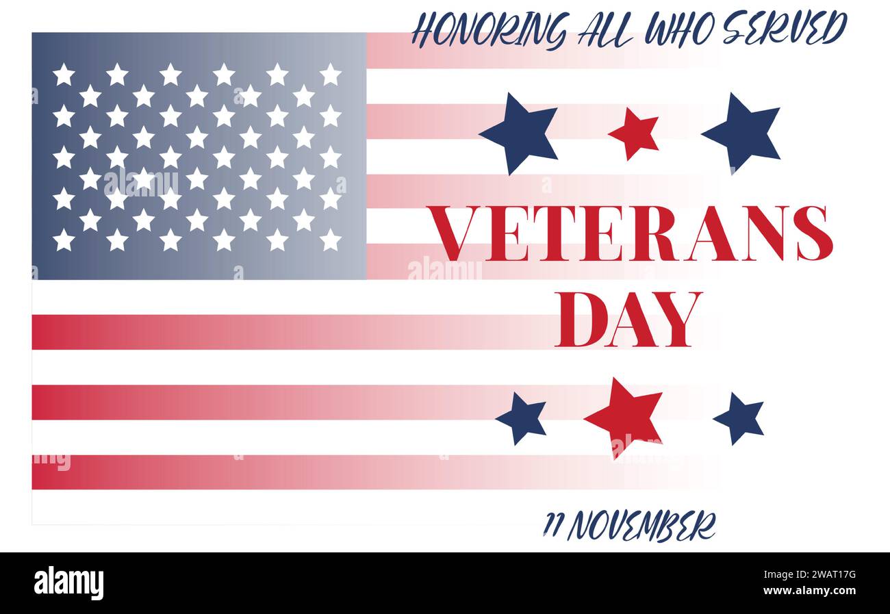 Happy Veterans Day. American flag. November 11 Poster, Banner, Greeting Card, Flyer Template ...