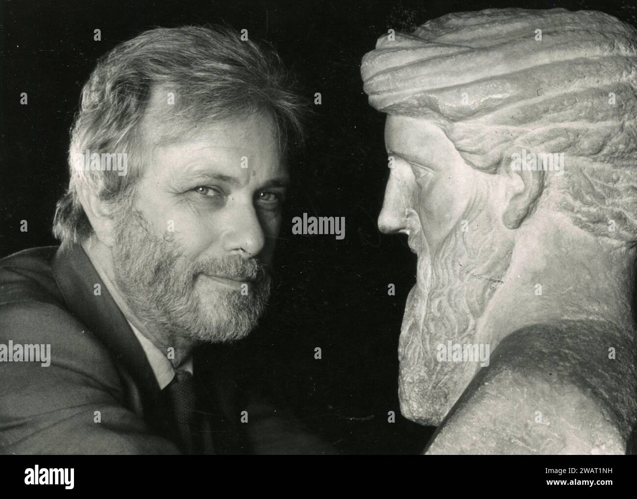 Italian writer and film actor Luciano De Crescenzo, Italy 1980s Stock ...