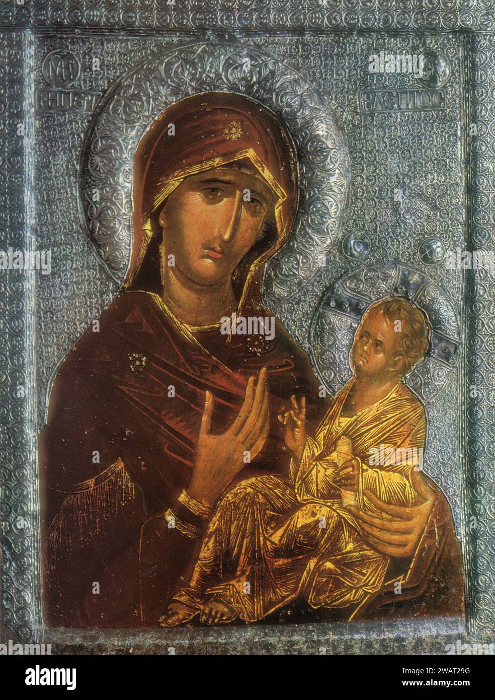 Virgin Peribleptos, painting, Ohrid, Macedonia 1960s Stock Photo - Alamy