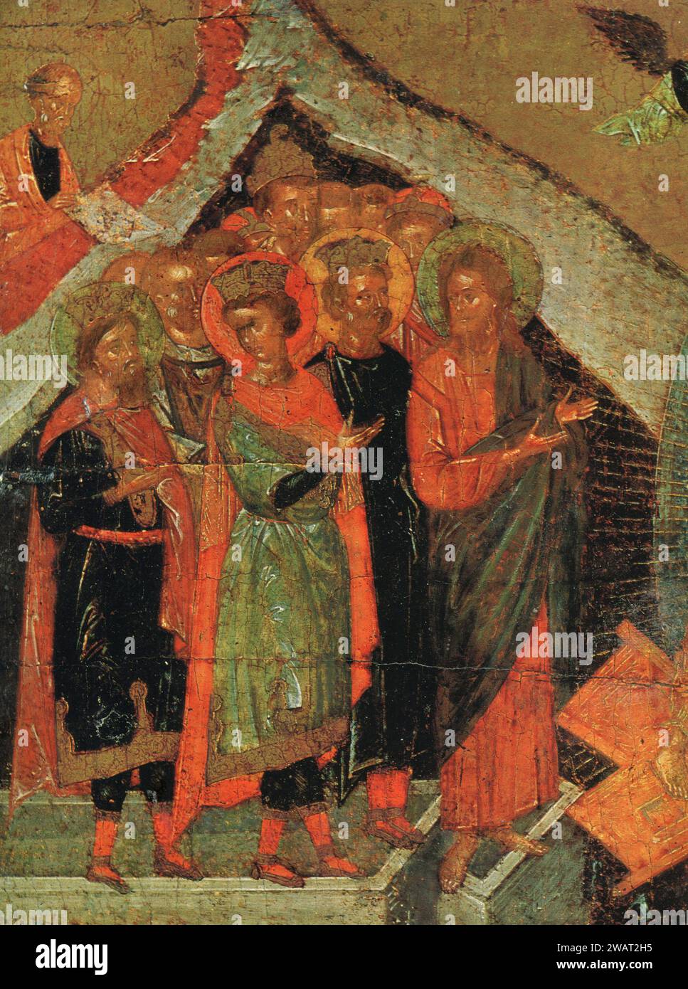 The prophet kings and the righteous, detail, painting, Athens, Greece ...
