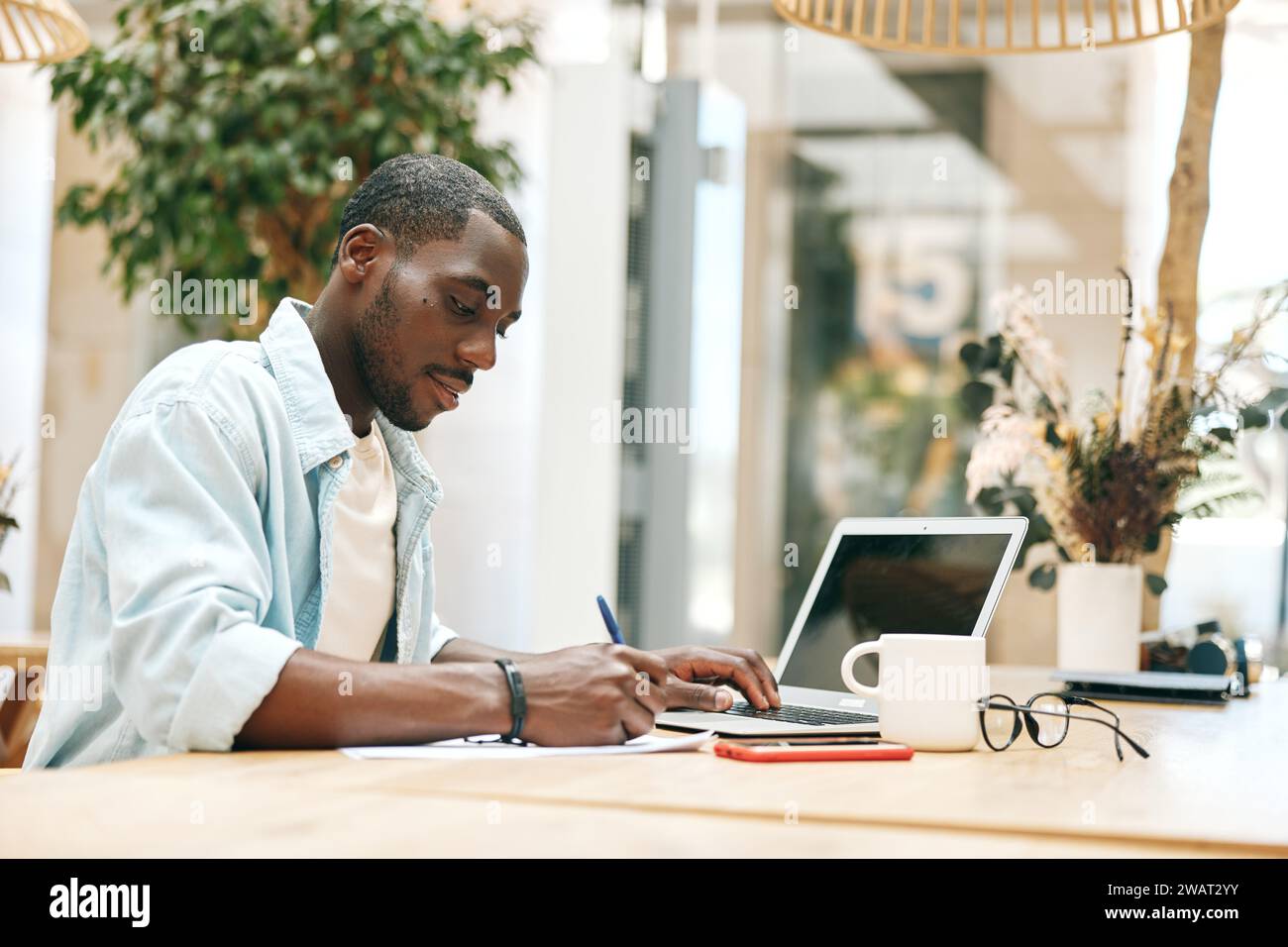 Office person young work computer technology business businessman ...