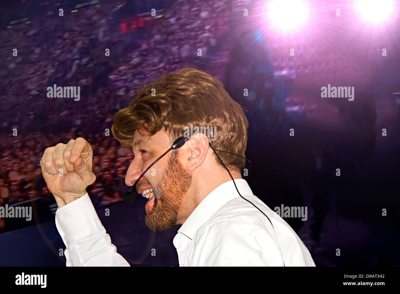 Handsome young coach giving presentation hi-res stock photography and ...