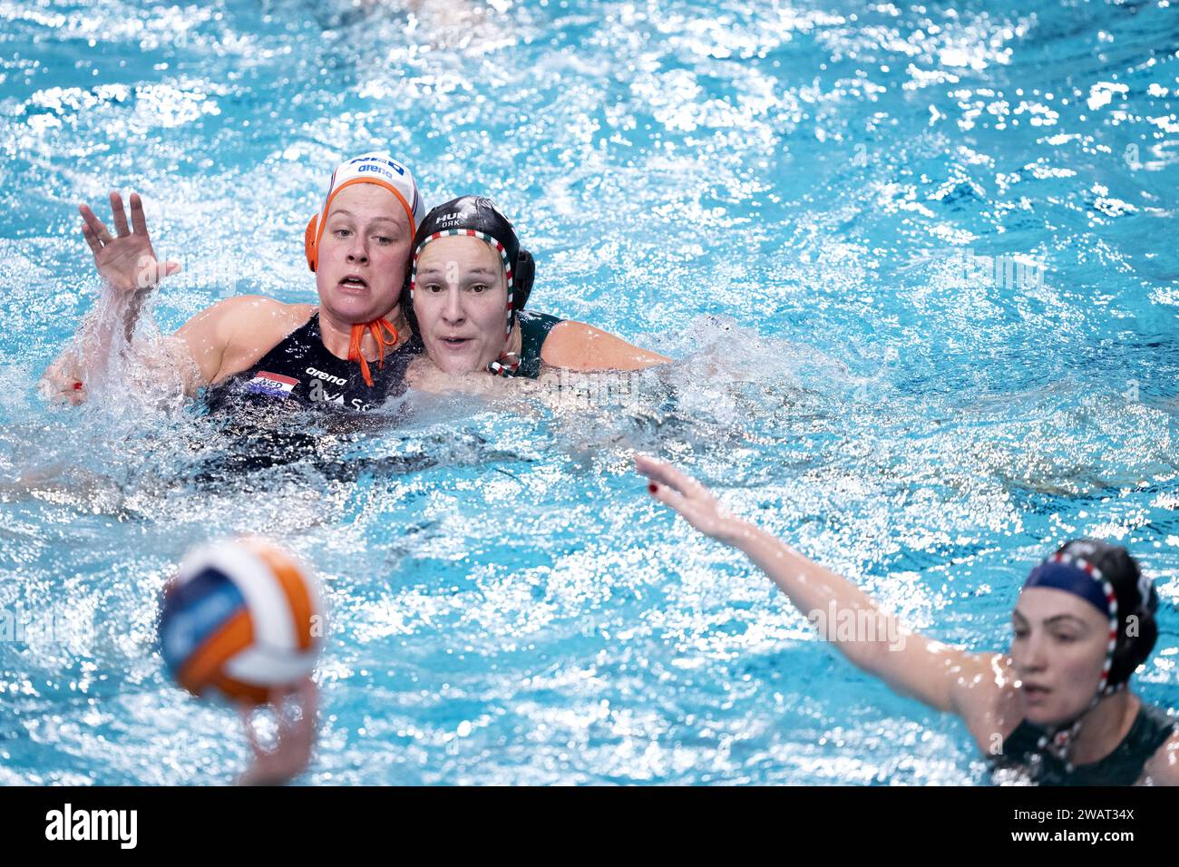 EINDHOVEN - Iris Wolves of the Dutch water polo team (f) in action ...