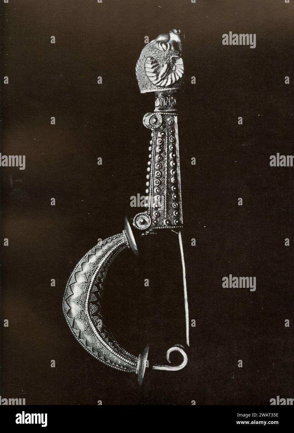 Ancient Greco-Roman jewelry: Fibula from Ruvo, Italy 1950s Stock Photo ...