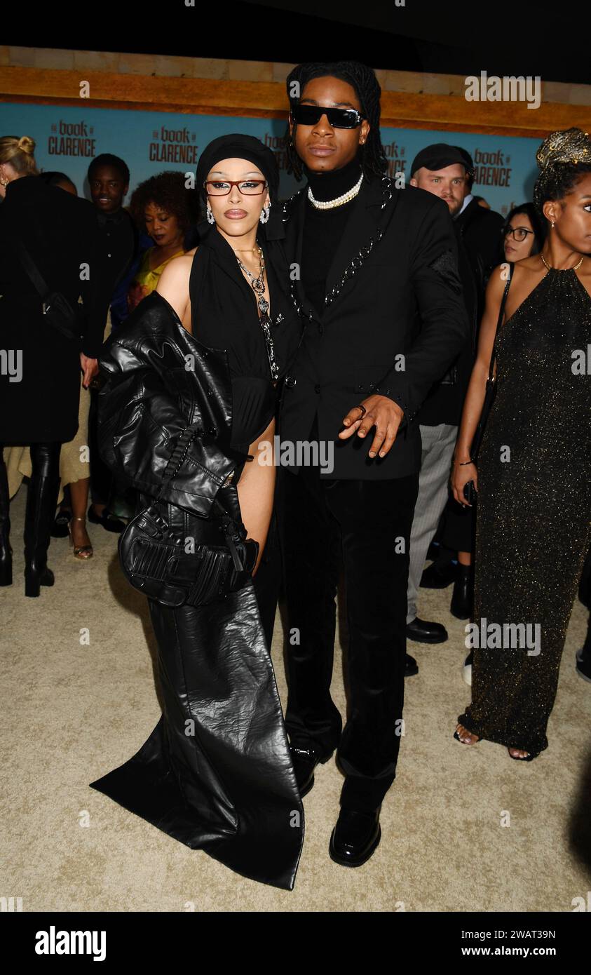 LOS ANGELES, CALIFORNIA - JANUARY 05: (L-R) Doja Cat and RJ Cyler ...