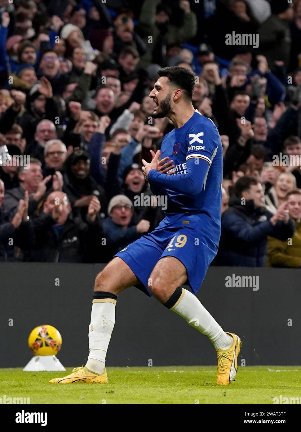 Chelsea's Armando Broja celebrates scoring his sides first goal of the ...
