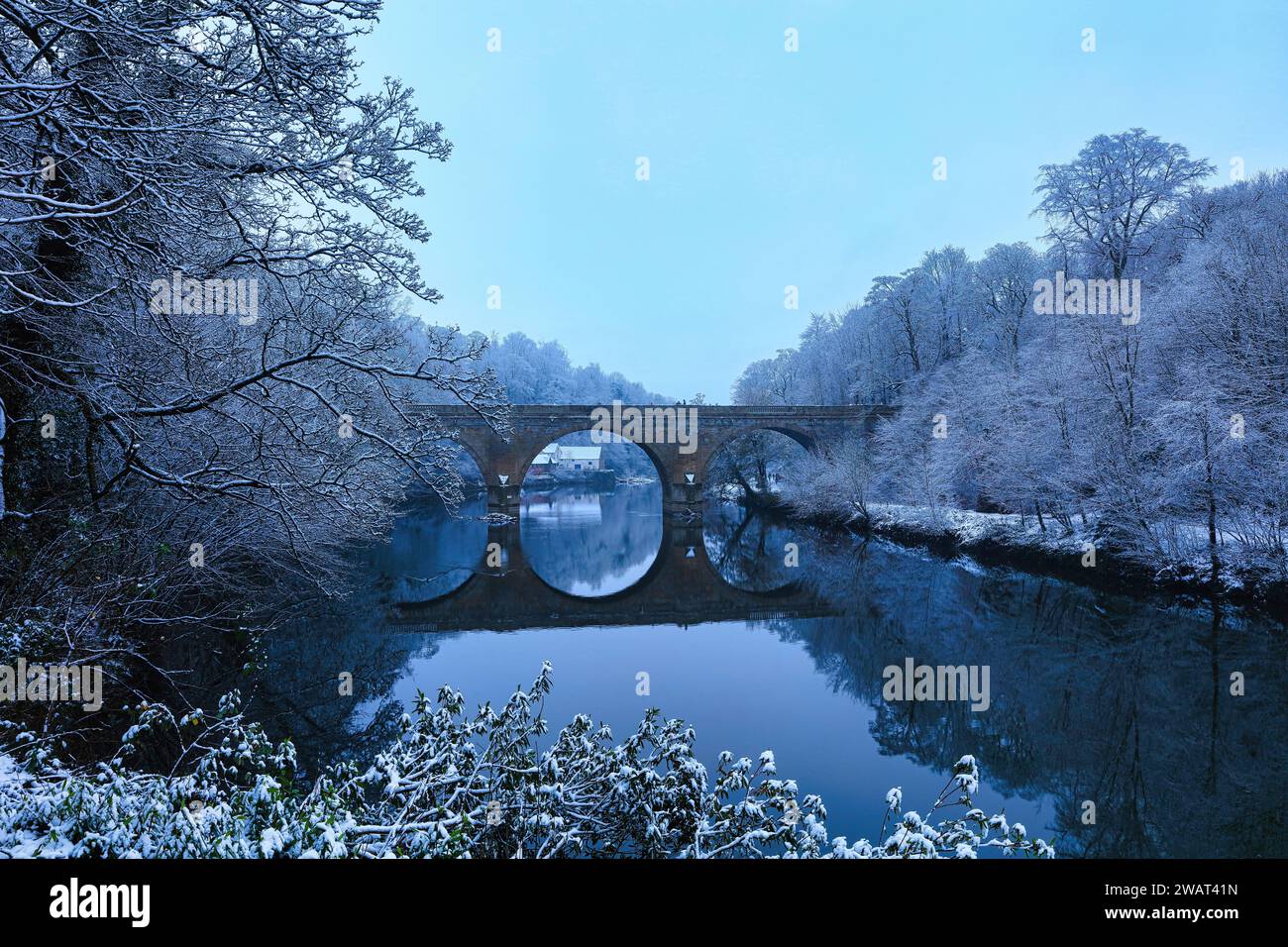 Prebends Bridge on a frosty winters day, Durham City, County Durham ... Prebends Bridge on a frosty winters day, Durham City, County Durham ...