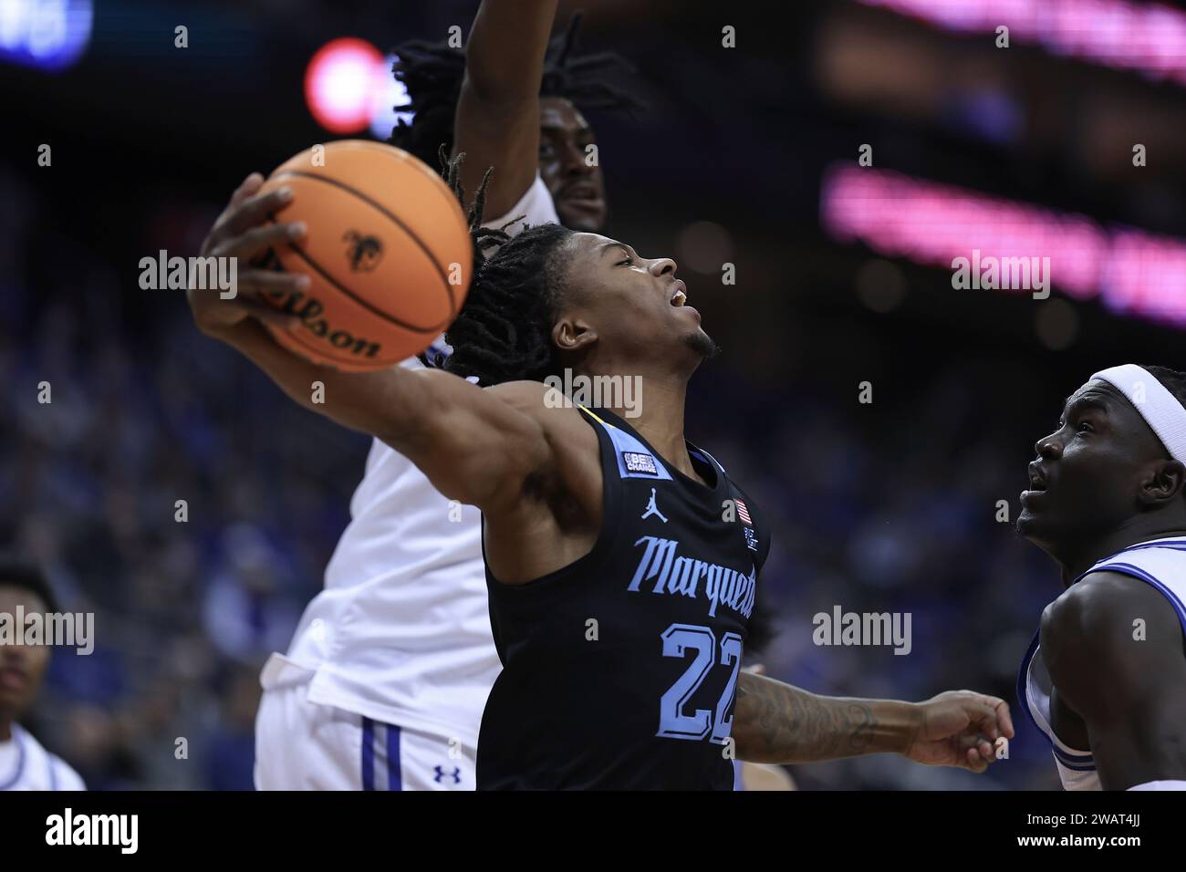 NEWARK, NJ - JANUARY 06: Marquette Golden Eagles guard Sean Jones (22 ...