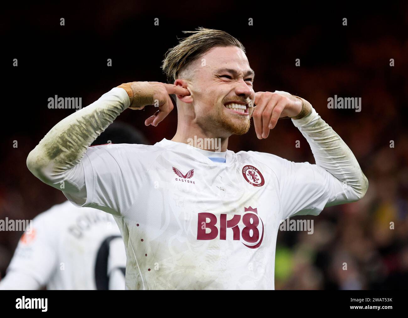 Aston Villa's Matty Cash celebrates scoring their side's first goal of ...