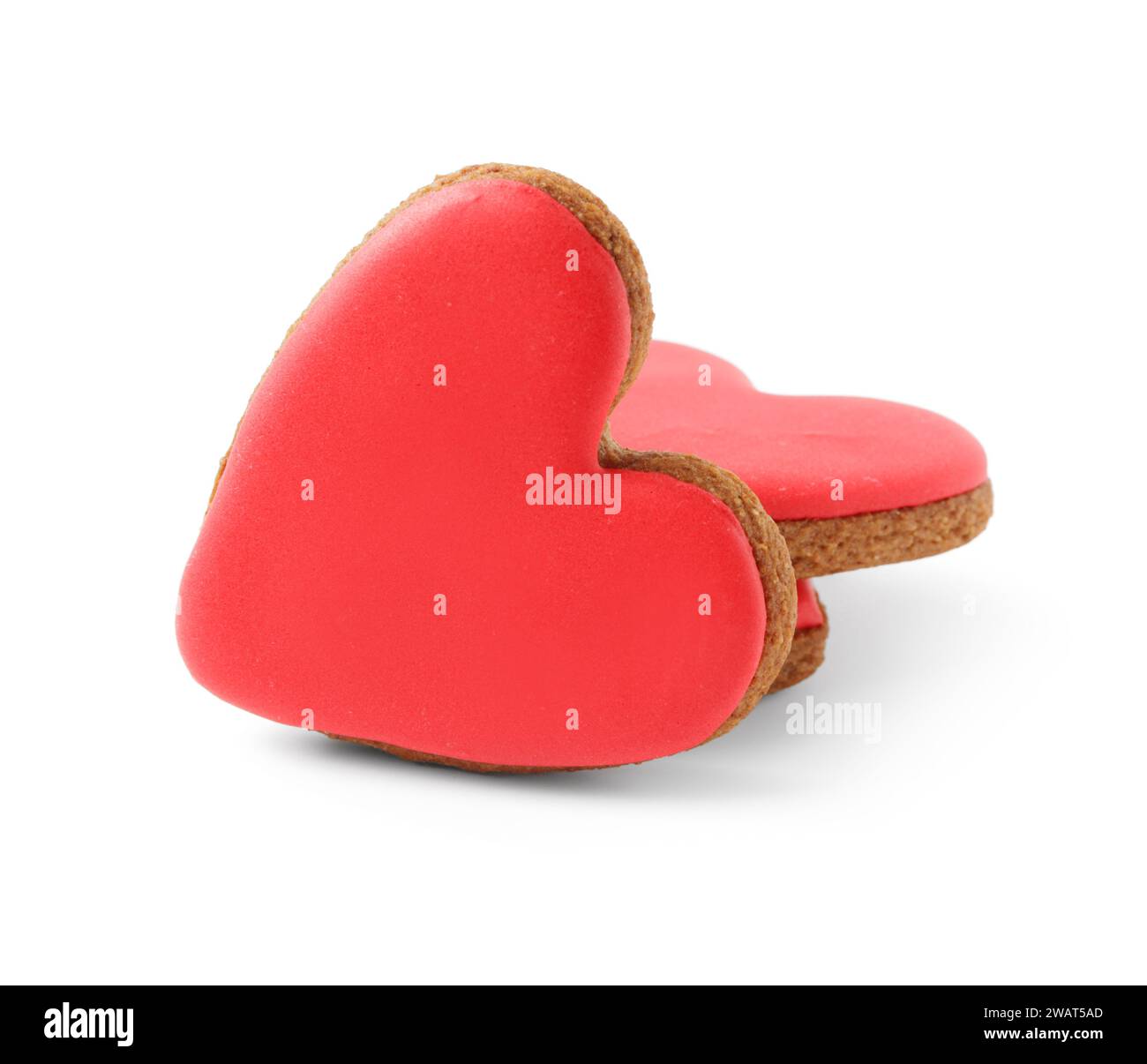 Red heart shaped cookies on white background. Valentine's Day ...
