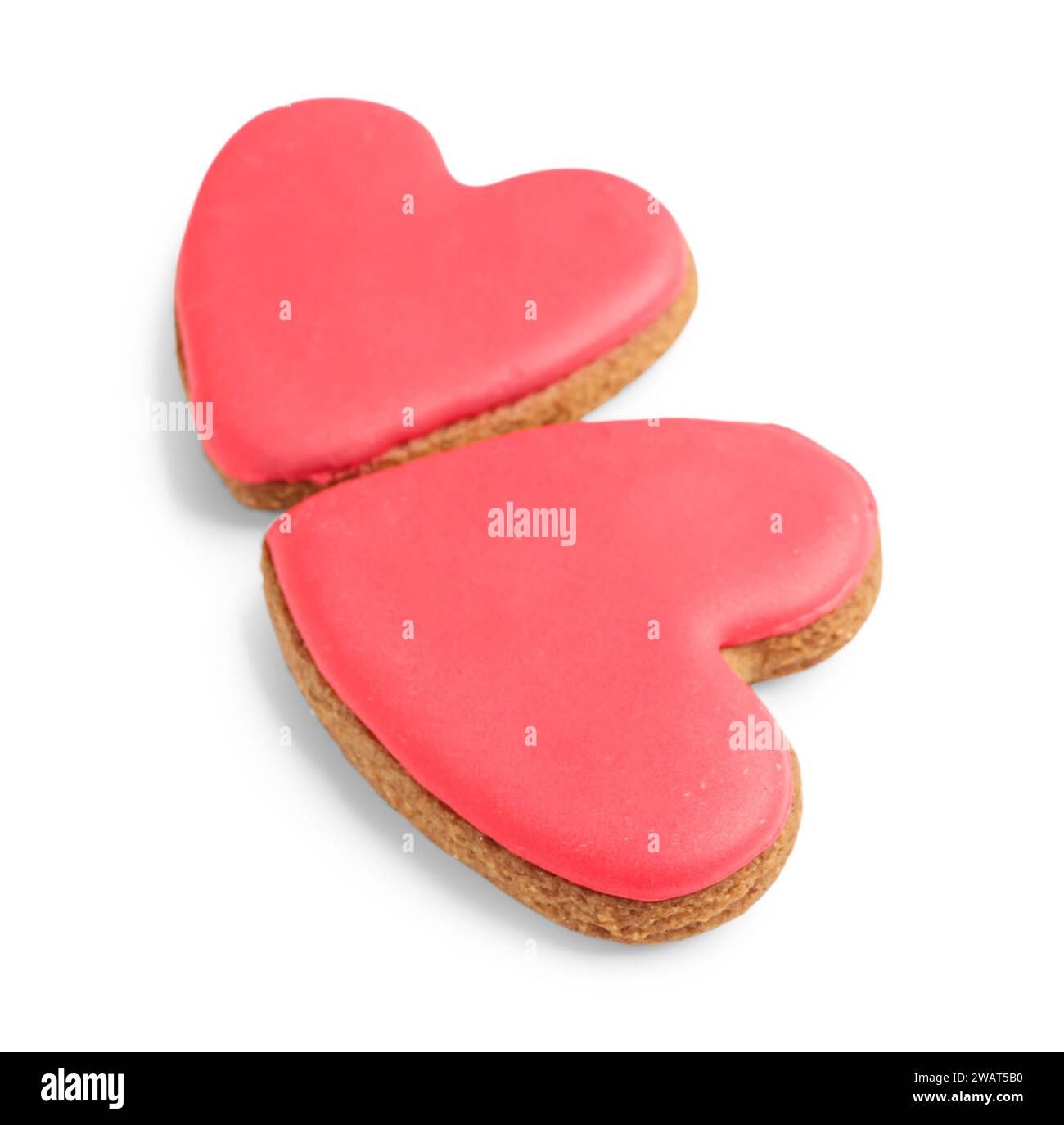Red heart shaped cookies on white background. Valentine's Day ...