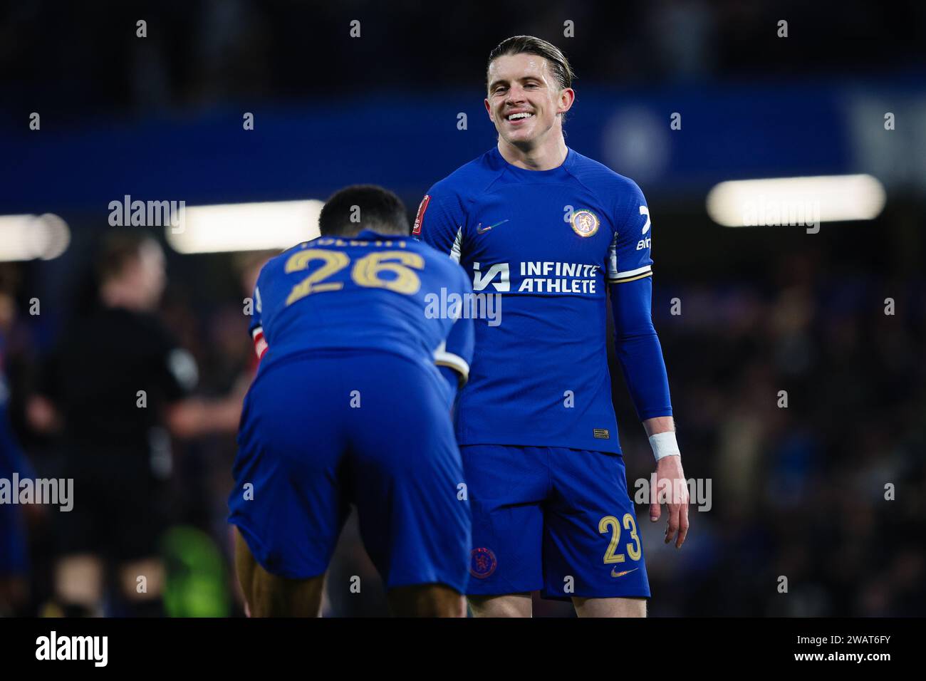 LONDON, UK - 6th Jan 2024: Conor Gallagher of Chelsea celebrates with ...