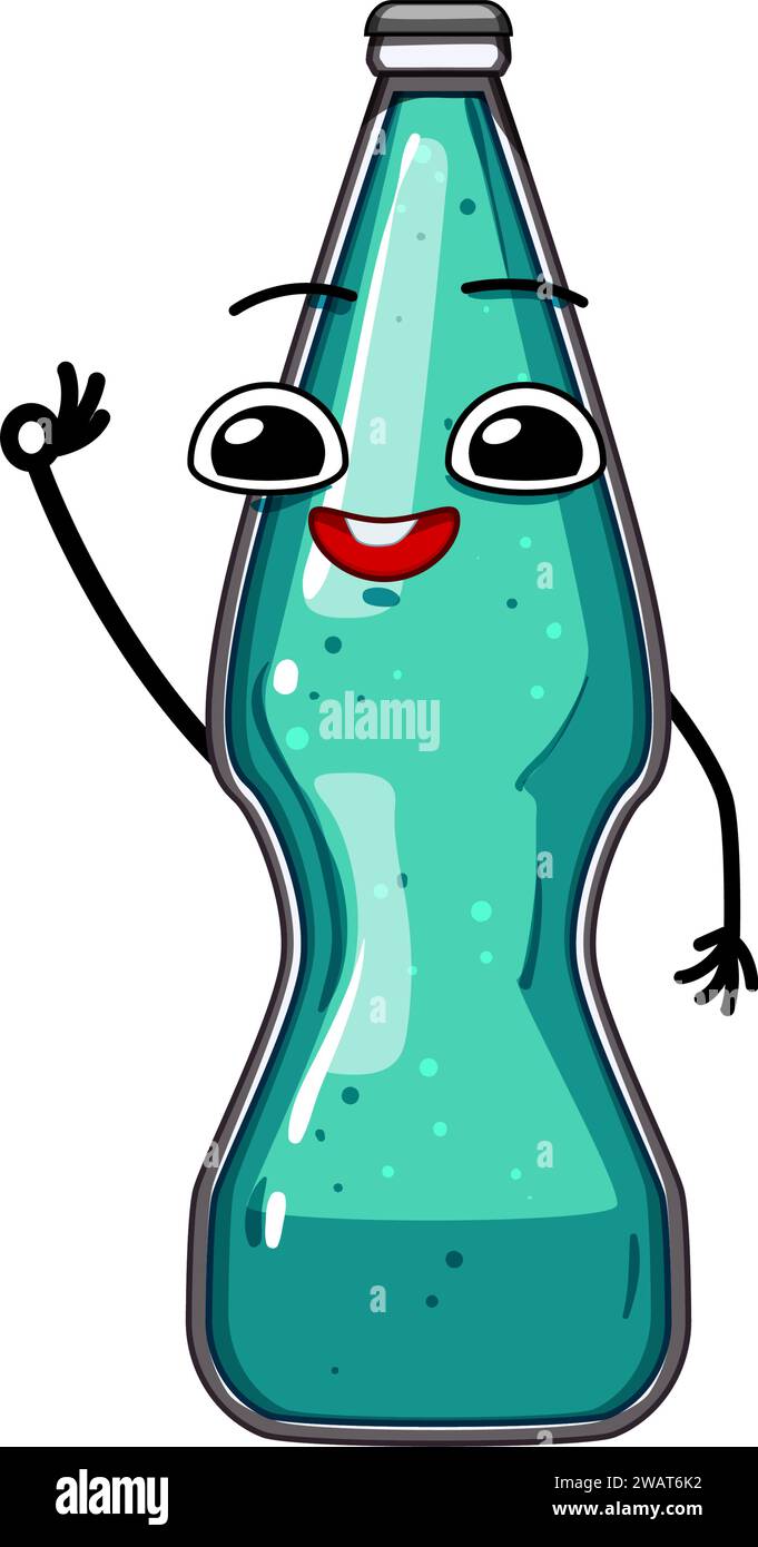 container soda bottle character cartoon vector illustration Stock ...