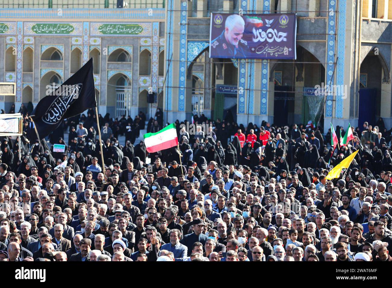 Iran s President Ebrahim Raisi speaking during the funeral of victims ...