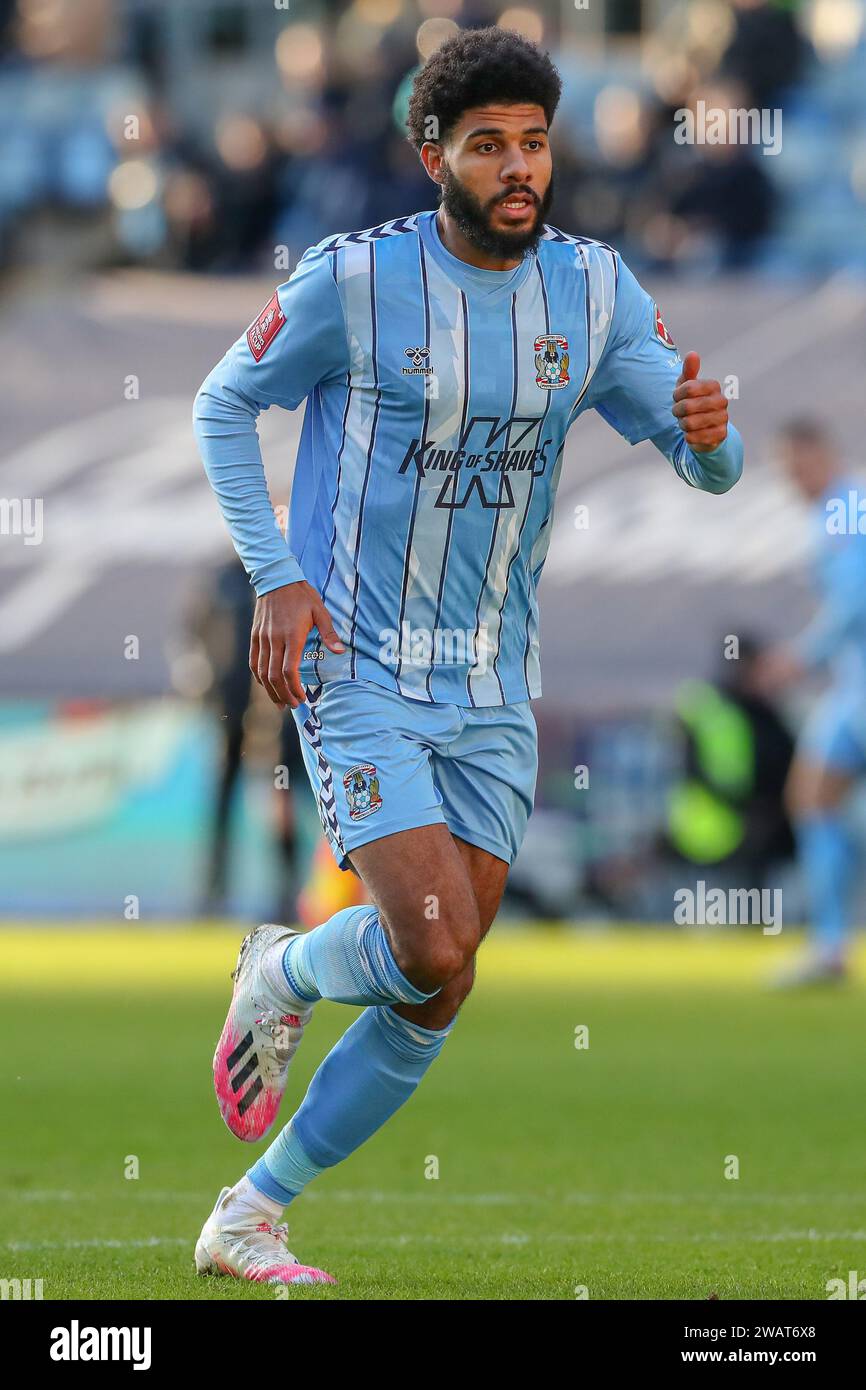 Ellis Simms #9 of Coventry City during the Emirates FA Cup Third Round ...