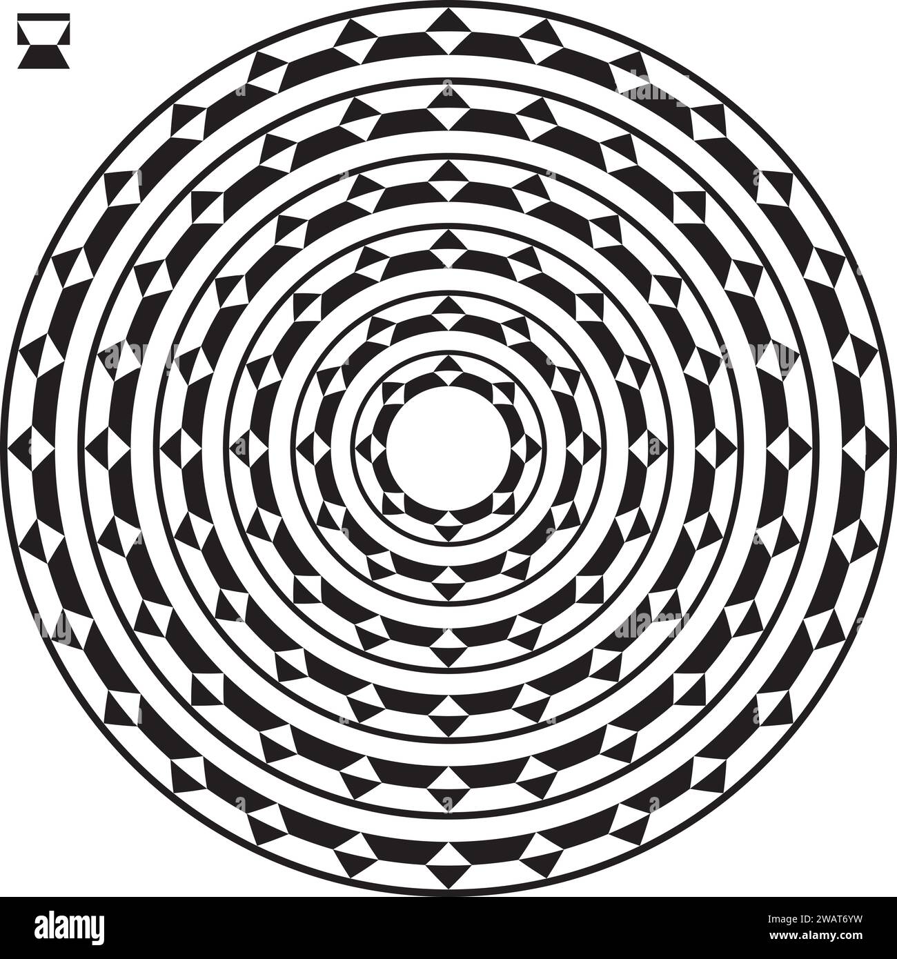 African or Mexican Aztec round circular border frame in a range of ...