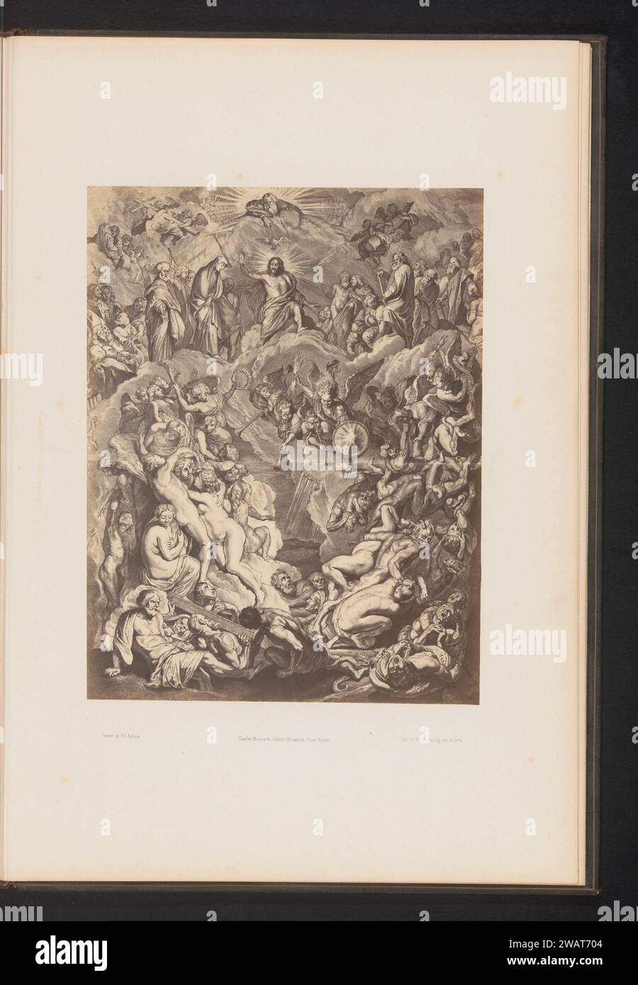 Photo production of an engraving of the Last Judgment by Cornelis Visscher II, after the ...