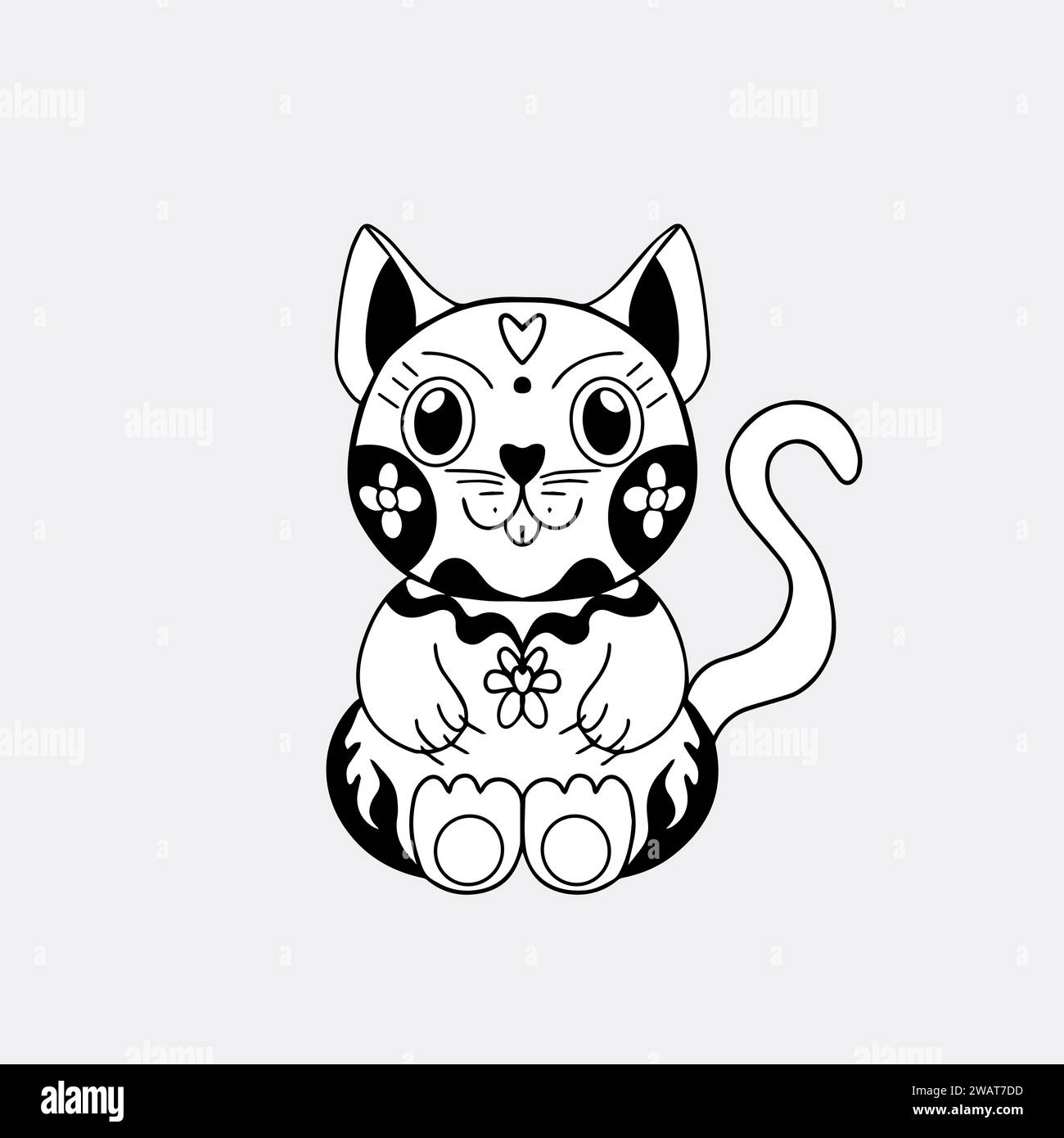 Vector Graphic of the Maneki-Neko Japanese Lucky Cat Stock Vector Image ...