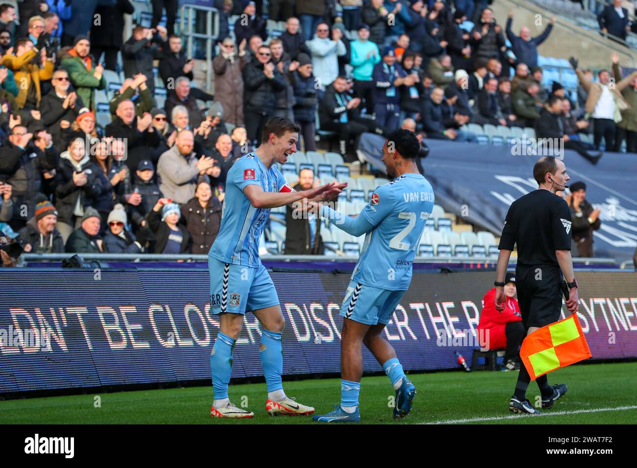 Ben Sheaf #14 of Coventry City celebrates his goal with team mate Milan ...