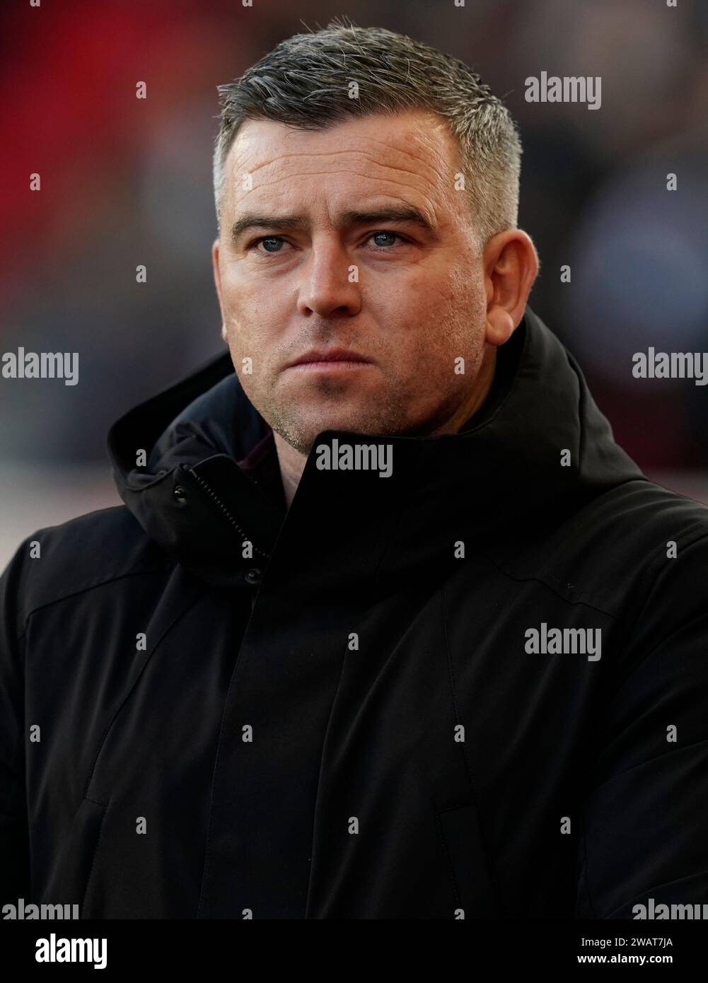 Stoke, UK. 6th Jan, 2024. Steven Schumacher manager of Stoke City ...