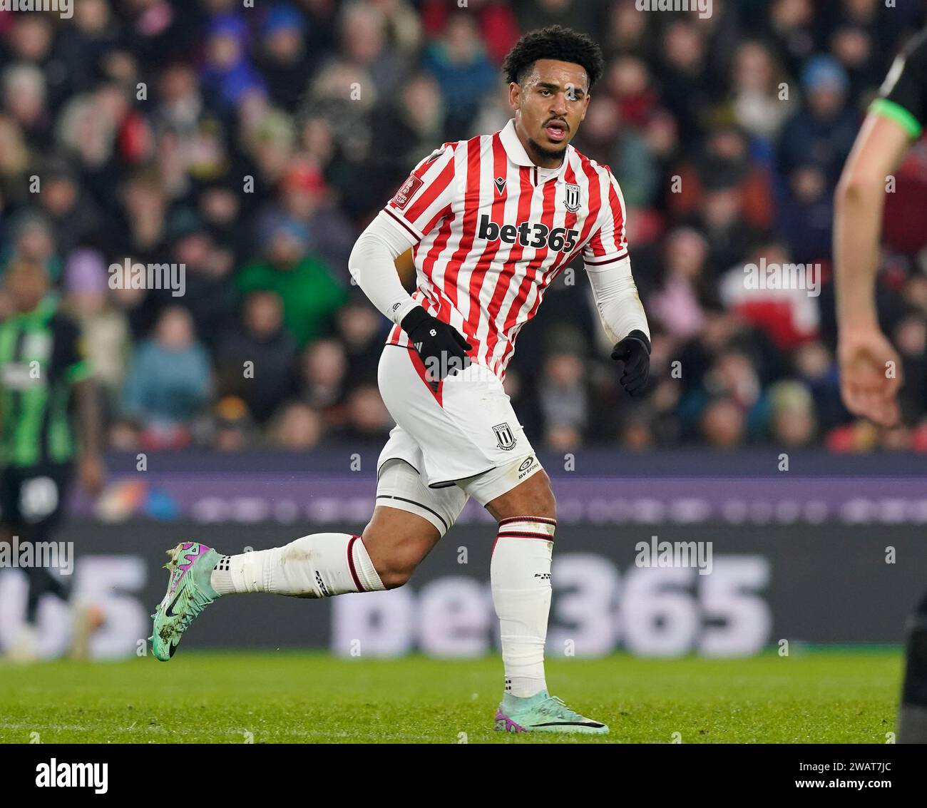 Stoke, UK. 6th Jan, 2024. Ryan Mmaee of Stoke City during the The FA ...