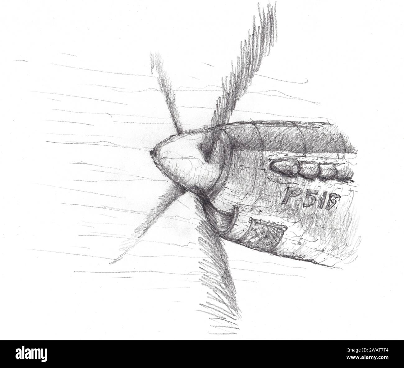 The plane engine 12 piston combustion turbo four blade inspire from P51 ...