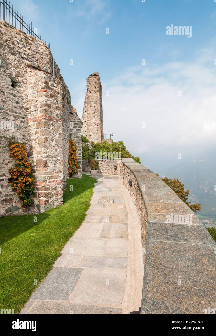 Tower of Bell Alda of the Sacra San Michele or St. Michael Abbey, is a ...