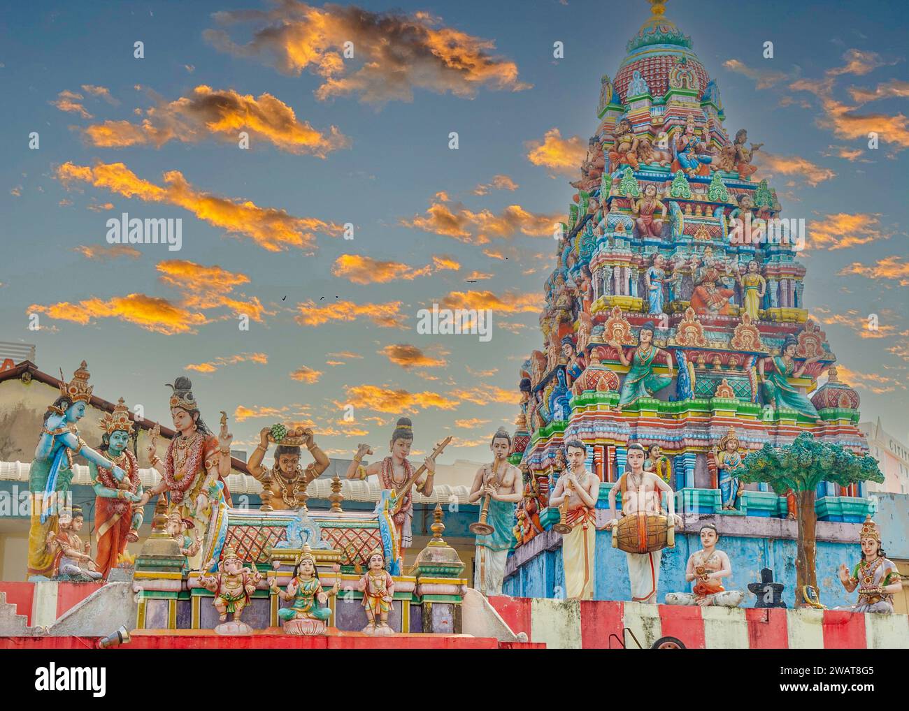 Penang Malaysia-Traditional statues of Hindu Gods family in Sri ...