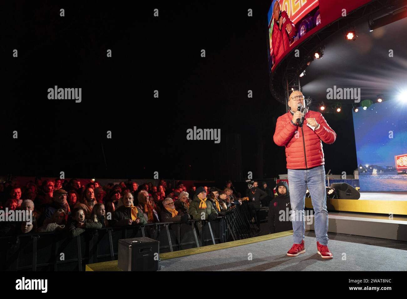 GELDERMALSEN - Presenter Gaston Starreveld on stage during a Postcode ...
