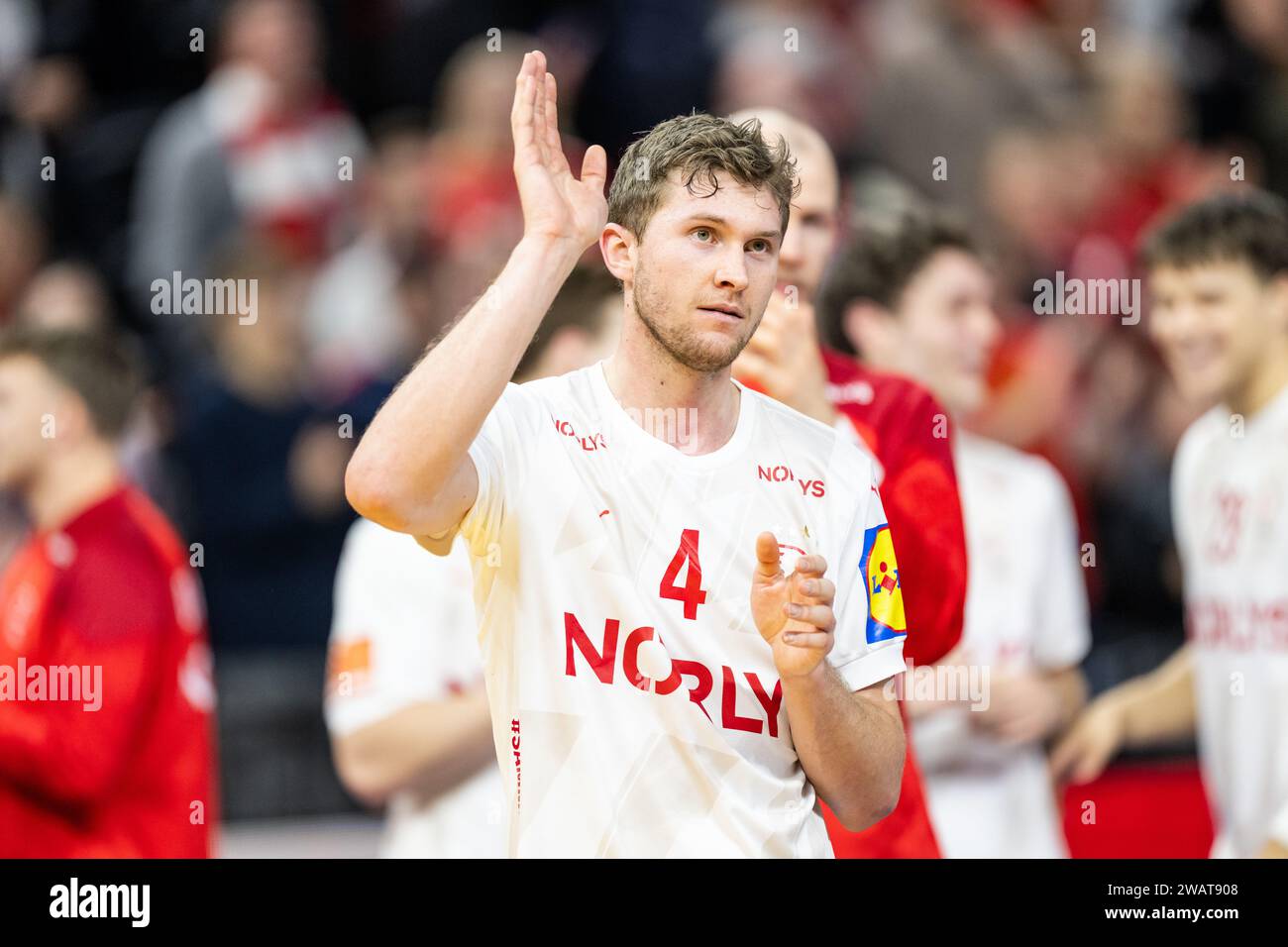 Copenhagen, Denmark. 06th Jan, 2024. Magnus Landin (4) of Denmark seen ...